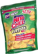 Nip Chee Poppers Bite-Size Jalapeño Cheddar Sandwich Crackers
