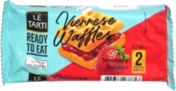 Le Tarti Ready to Eat Viennese Waffles Strawberry