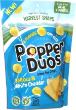 Harvest Snaps Popper Duos Green Pea Crisps Yellow & White Cheddar