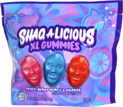 Shaq-A-Licious XL Gummies Sour Green Watermelon, Mixed Berry & Pineapple